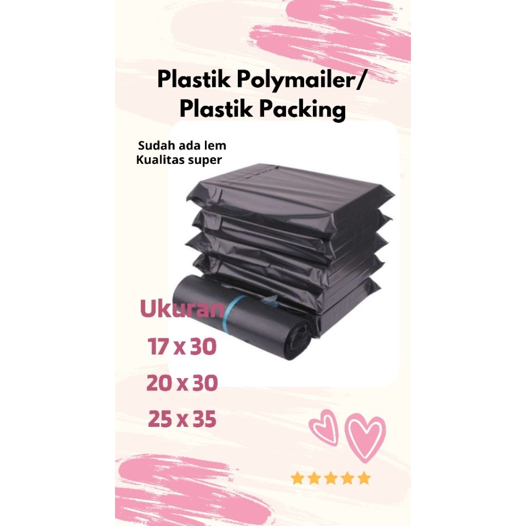 Jual ( SATUAN) Plastik packing hitam plastik polymailer kantong plastik ...