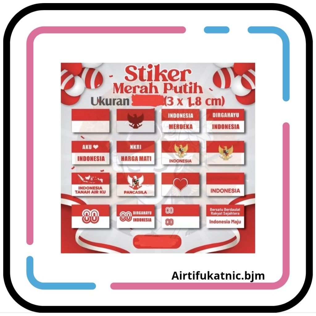 Jual Stiker Pipi Merah Putih 5 Pcs / Sticker Bendera Pipi / Stiker ...