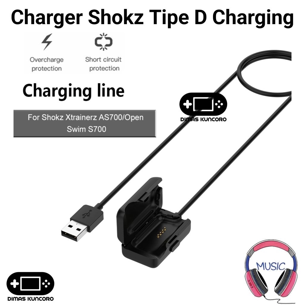 Jual Charger Shokz Tipe D Charging kabel usb shokz openswim s700 open ...