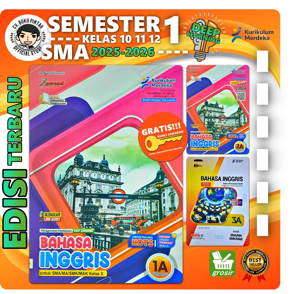 Jual LKS BAHASA INGGRIS SMA/ MA KELAS 10 11 12 SEMESTER 1 2025-2026 Deep Learning KURIKULUM ...