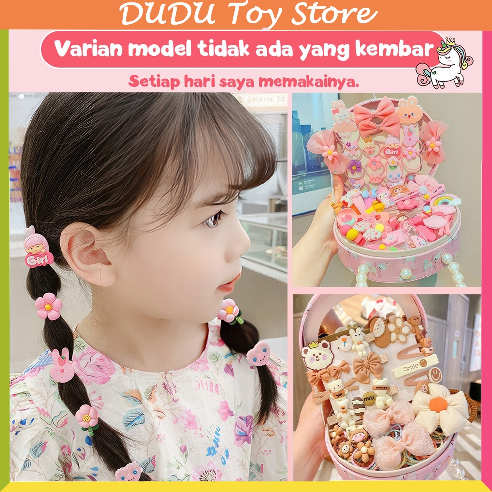 Jual DUDU Jepit rambut Anak Paket Klip Rambut Anak dengan Tas Tangan ...
