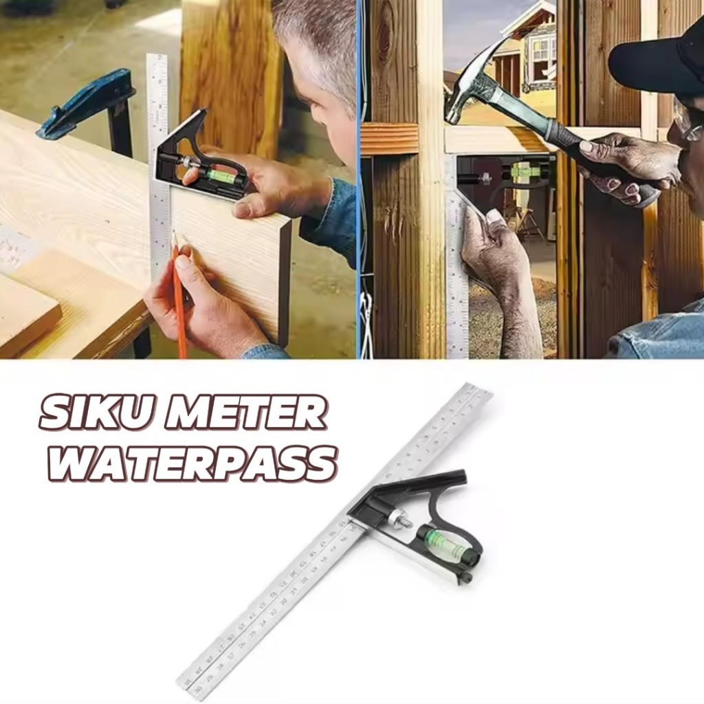 Jual SIKU METER WATERPASS 30CM 12"INCH PENGGARIS WATERPASS SIKU L ...