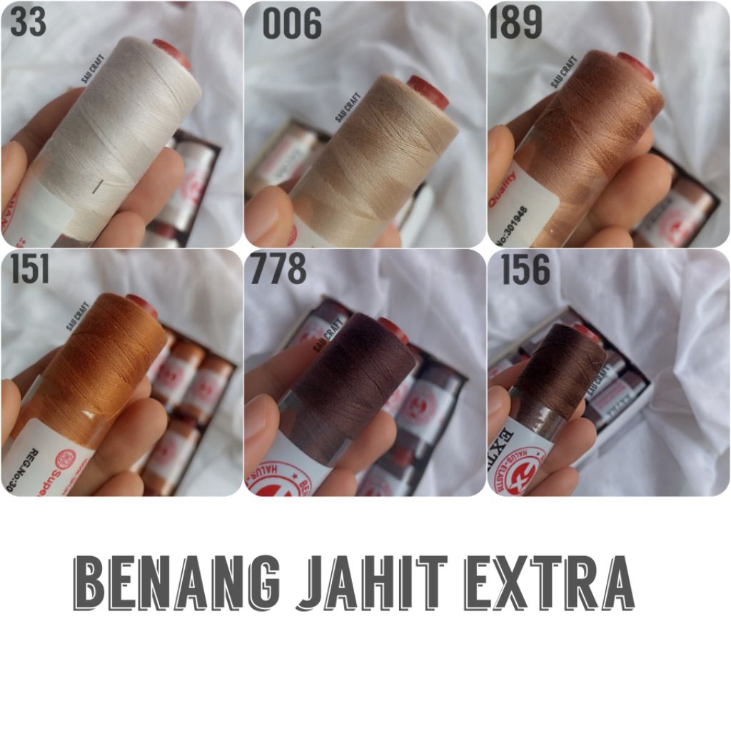 Jual Benang Jahit Extra | Benang Jahit Extra 500 Yard | Khusus Warna ...