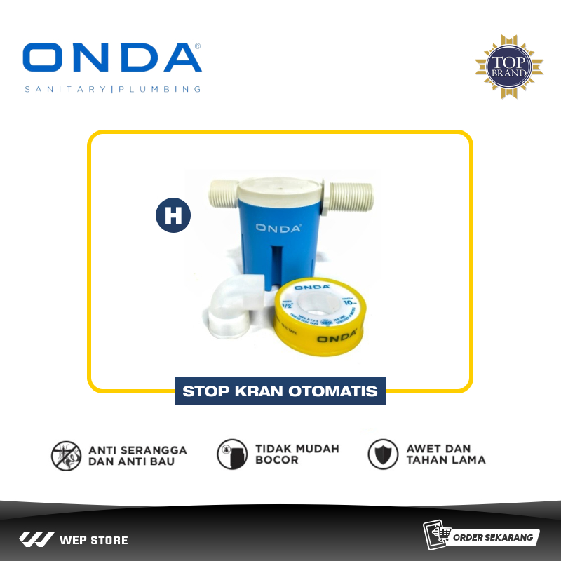 Jual ONDA Stop Kran Otomatis Horizontal 1/2" & 3/4" Pelampung Toren ...