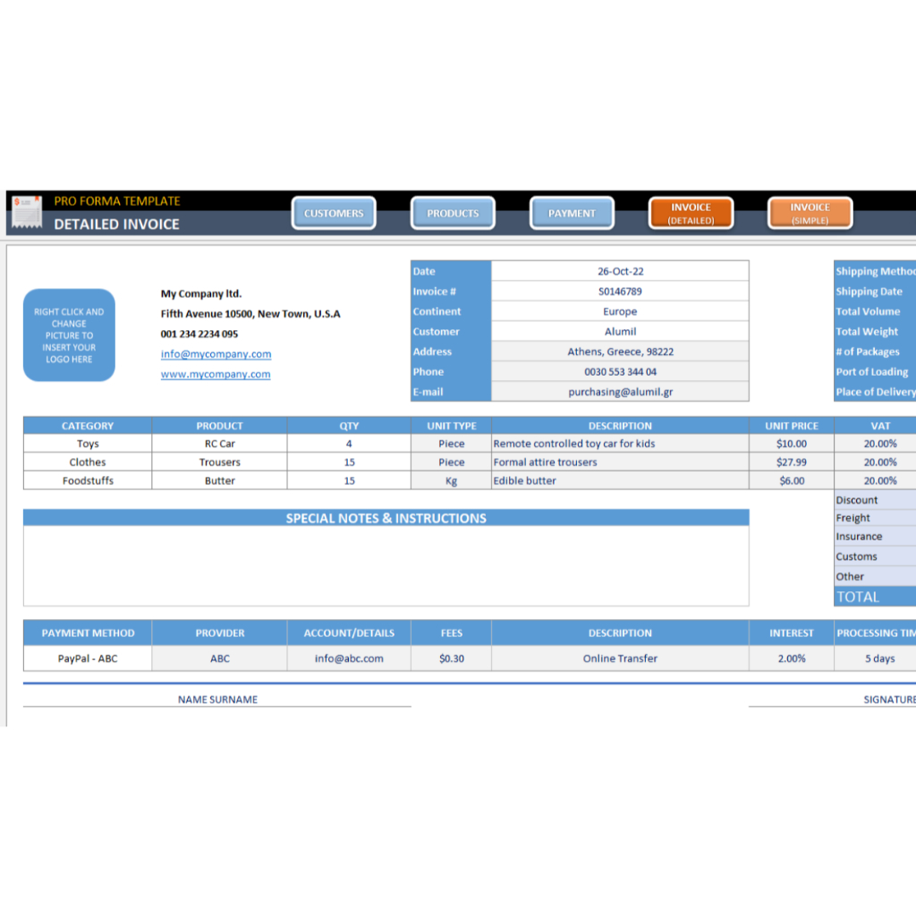 Jual Templat Excel Faktur Proforma | Shopee Indonesia