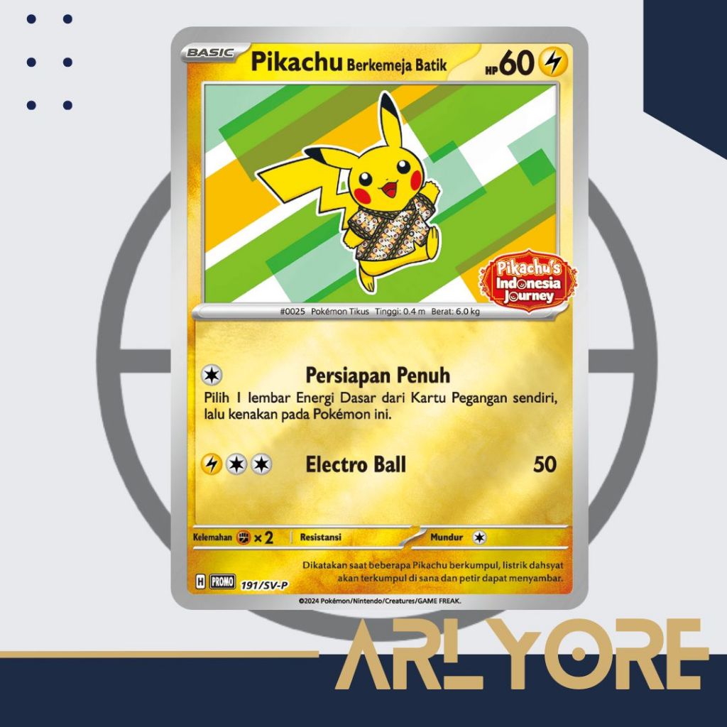 Jual Pokemon TCG Indonesia Pikachu Batik Foil | Shopee Indonesia