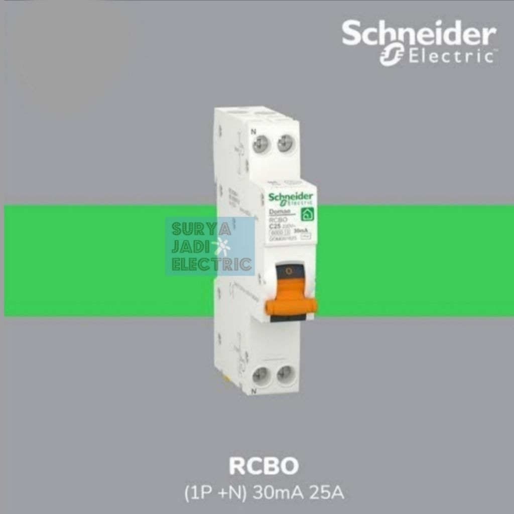 Jual RCBO Slim DOMAE Schneider 1P+N 1P + N 25A 30mA DOMD01625 | Anti ...