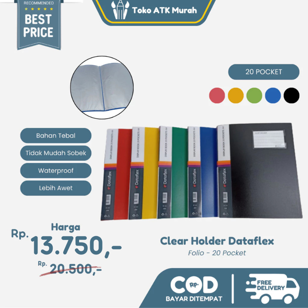 Jual Map Plastik Dokumen Display Book 20 Pocket Dataflex Clear Holder ...