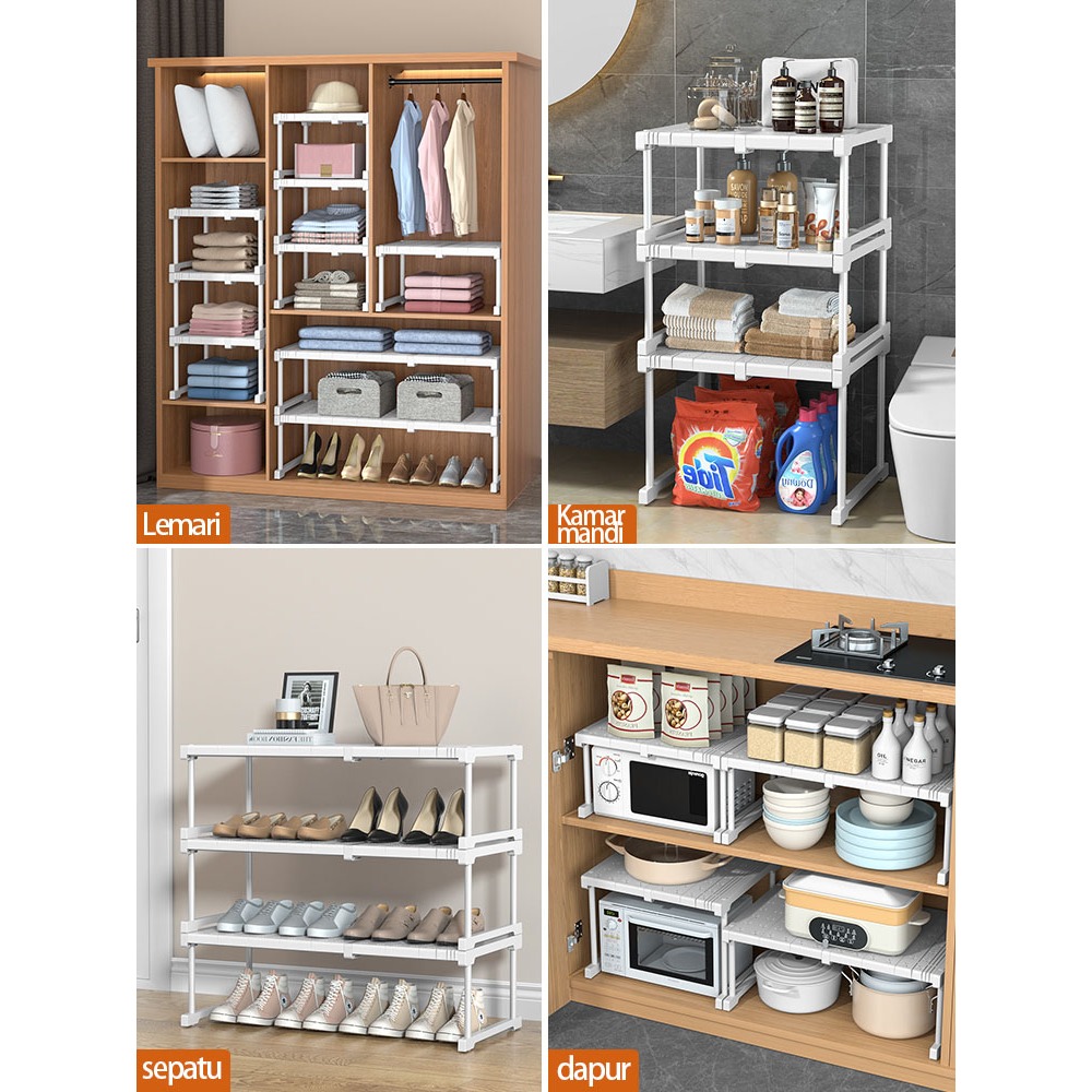 Jual Sekat Lemari Gantung Fleksibel Rak Pembatas Lemari Tambahan ...