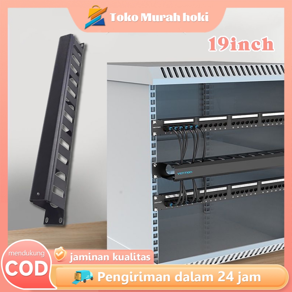 Jual 19 Inch Kabel Rak Server Logam 24 Slot Cable Manager Wire ...
