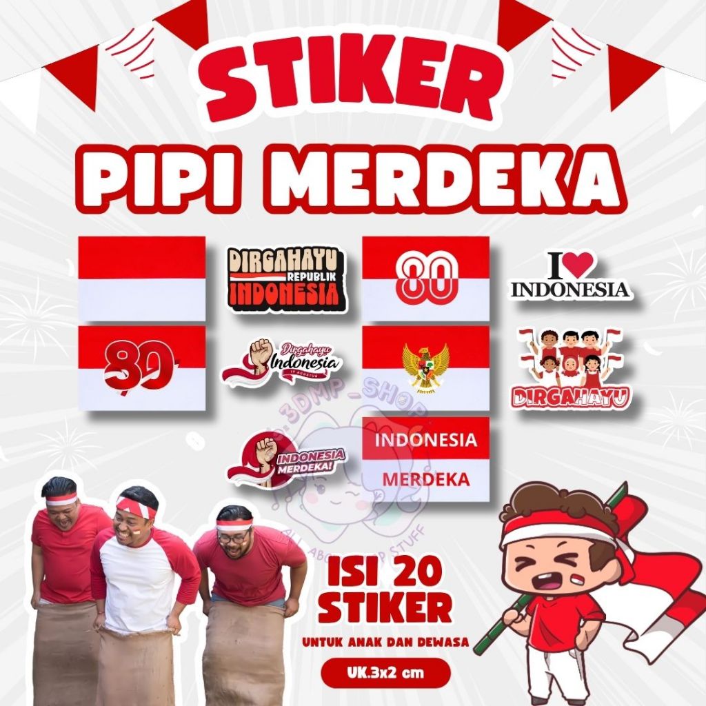 Jual Sticker Pipi Bendera / Sticker Pipi Bendera Dirgahayu Indonesia ...