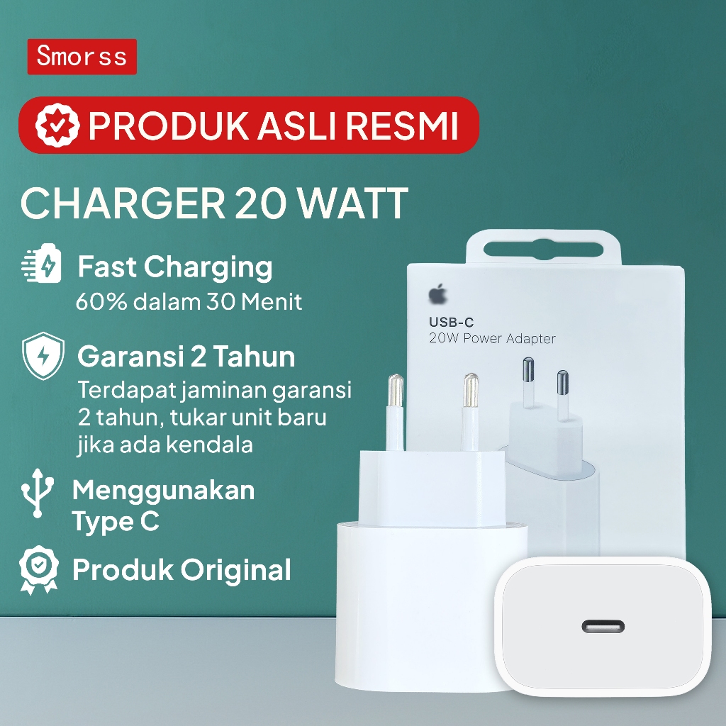 Jual SMORSS - Charger Type C 20W 35W iPhone Fast Charging PD Kabel iPhone Type C to Lightning ...