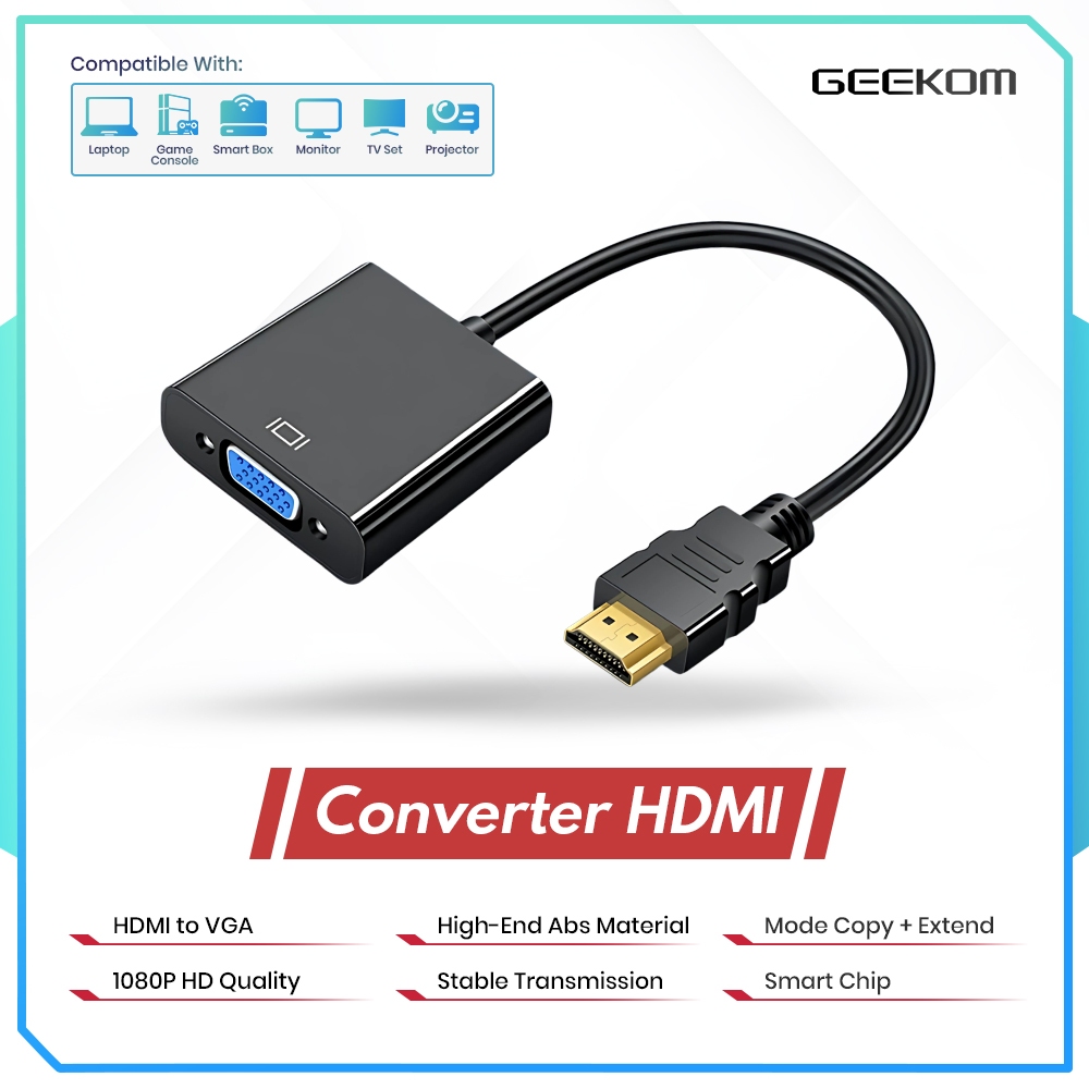Jual Converter Hdmi To VGA Kabel Konvertor Projector To TV Laptop PC ...
