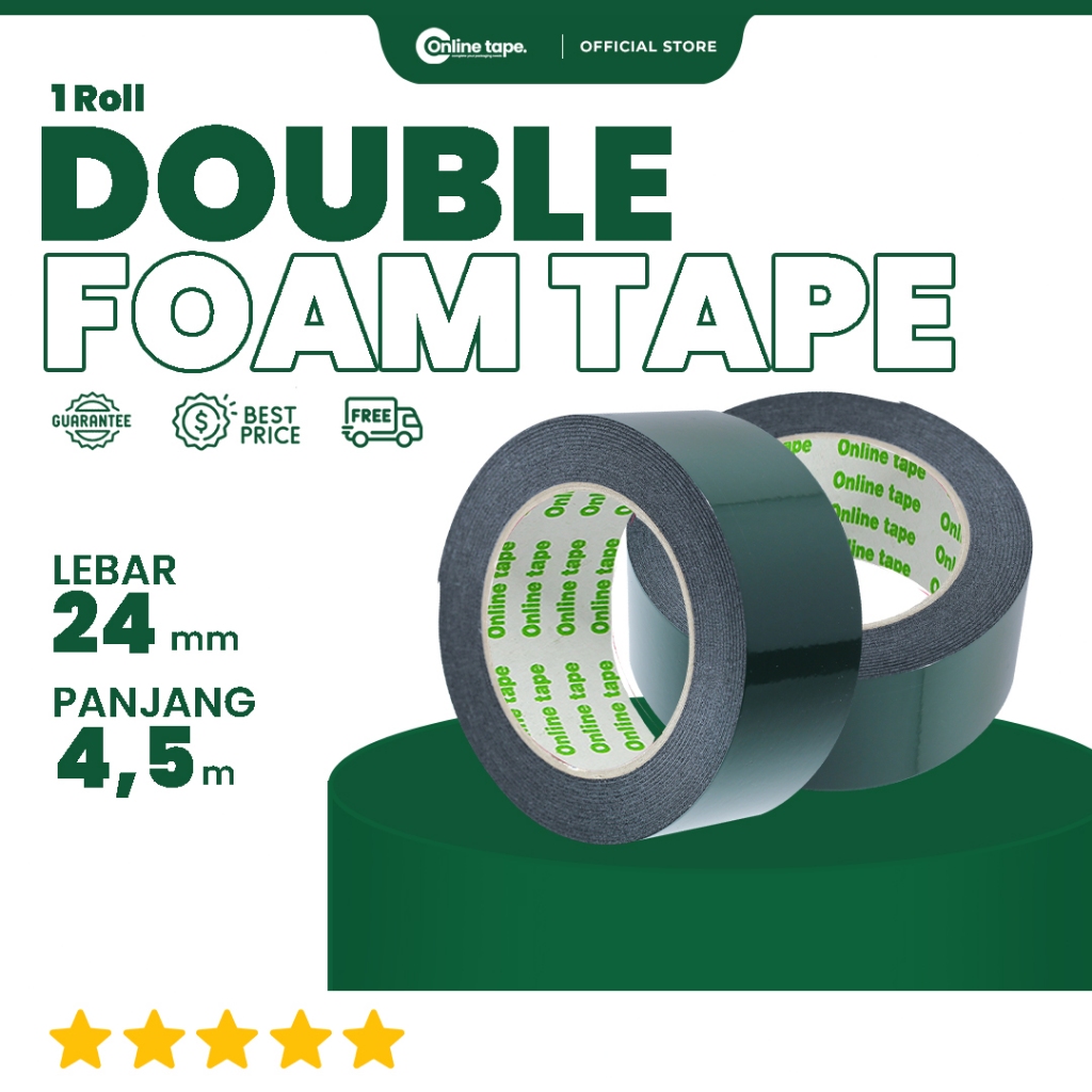 Jual Double Foam Tape Hijau (4,5M x 24MM) Double Tape Busa Hijau ...