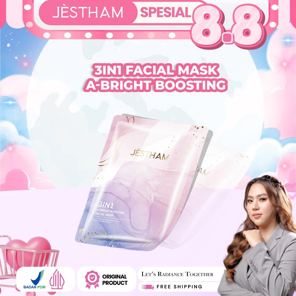 Jual Jestham 3IN1 Facial Mask a-Bright Boosting | Shopee Indonesia