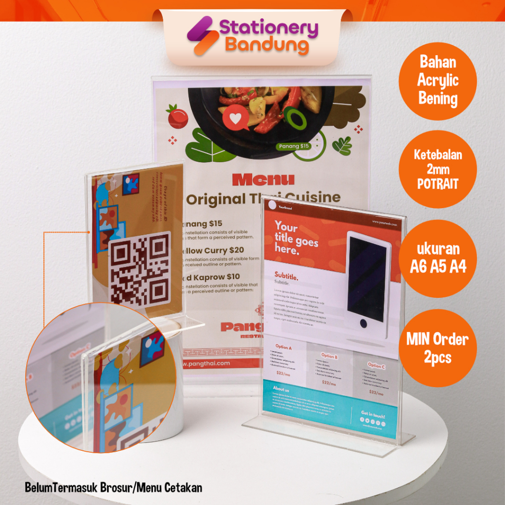 Jual Display Menu Standing Akrilik Acrylic Papan Tempat Meja Minimalis ...