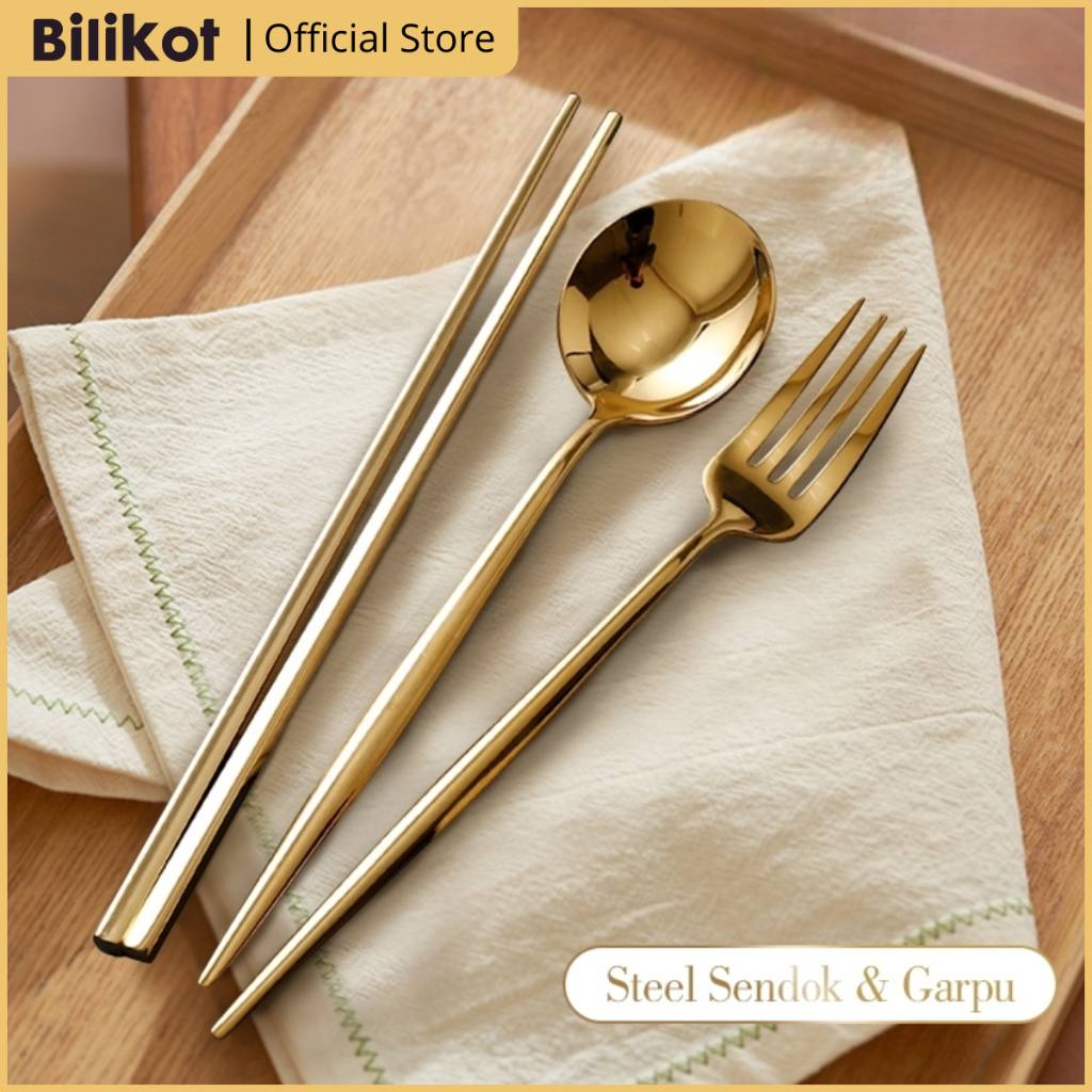 Jual Bilikot Sendok Garpu Set Korea | Sendok Garpu Stainless Alat Makan ...