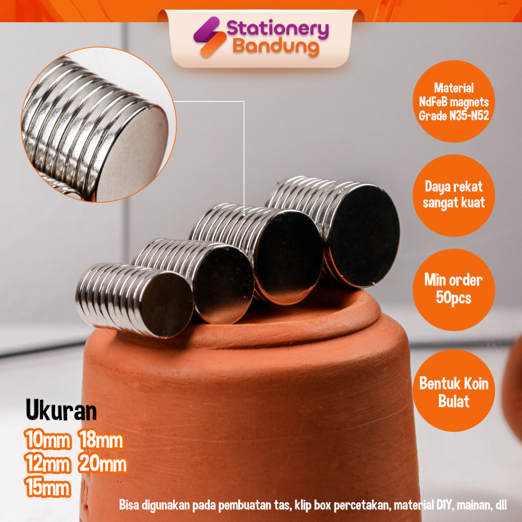 Jual Magnet Magnit Besi Berani Neodymium Ukuran Besar Strong Kuat Bulat ...