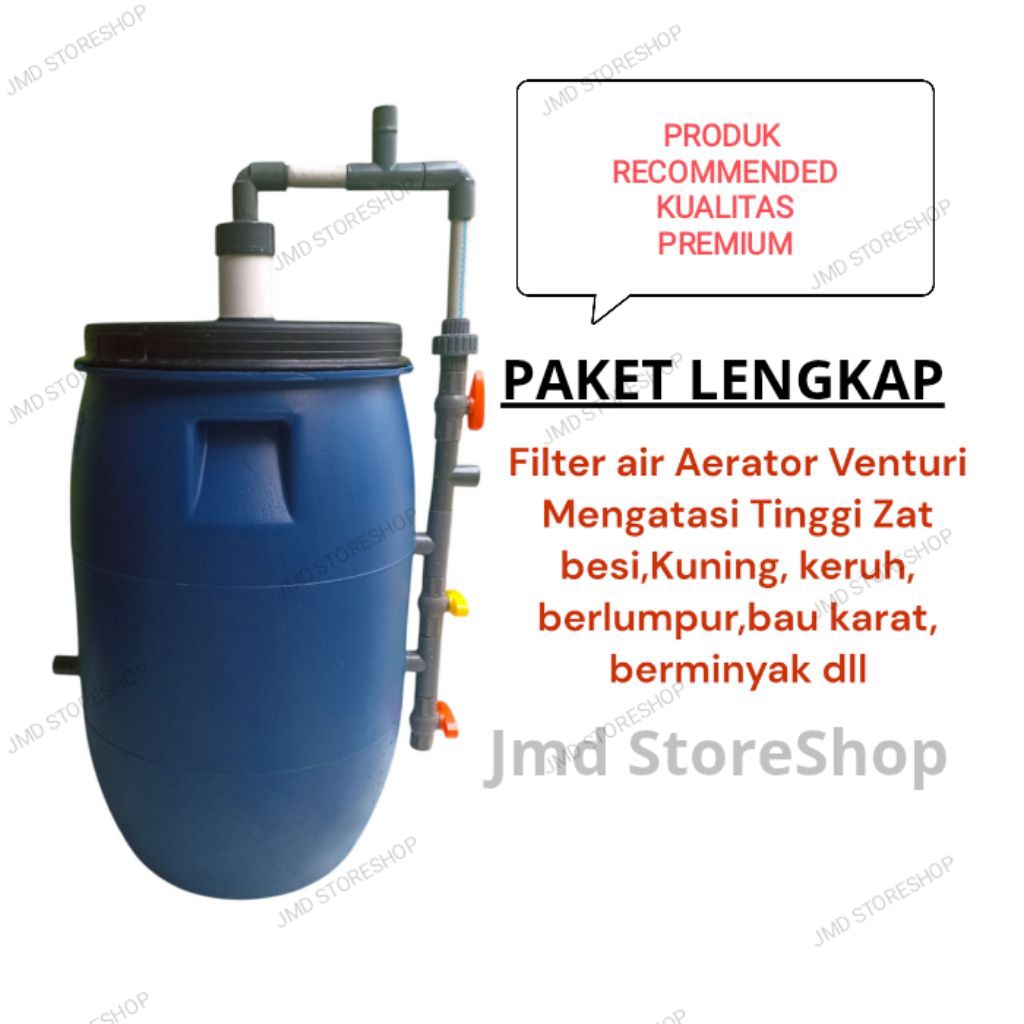 Jual PAKET LENGKAP Filter air drum 60L/80L pipa 1/2 inch (sistem aerasi ...