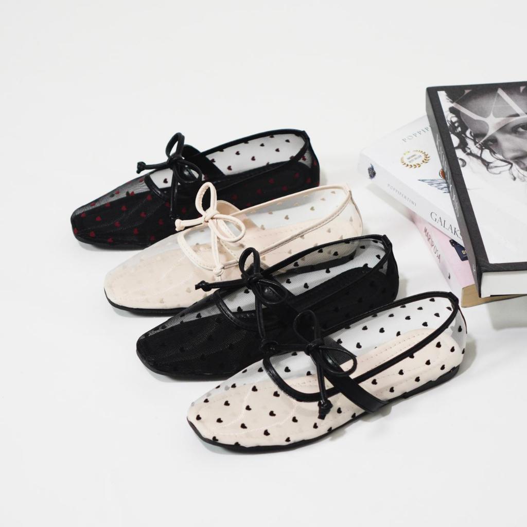Jual Flat Shoes Love Jaring jala Wanita FootLuxe Love Terbaruu - Balet ...