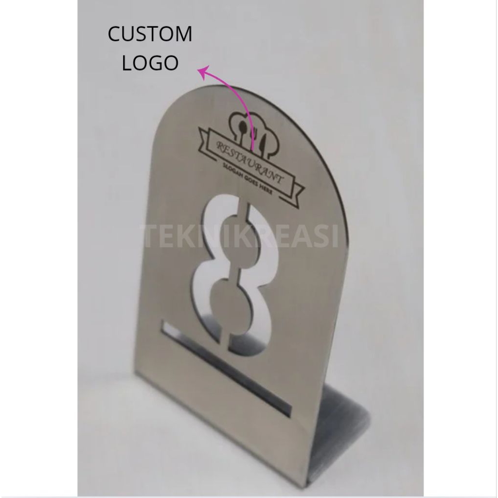Jual Nomor Meja Stainless Custom Bahan Stainless Steel/ Nomor Meja ...