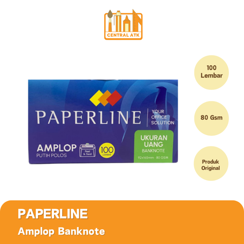Jual ENVELOPE / AMPLOP PUTIH POLOS PAPERLINE BANKNOTE (1 PAK) | Shopee ...