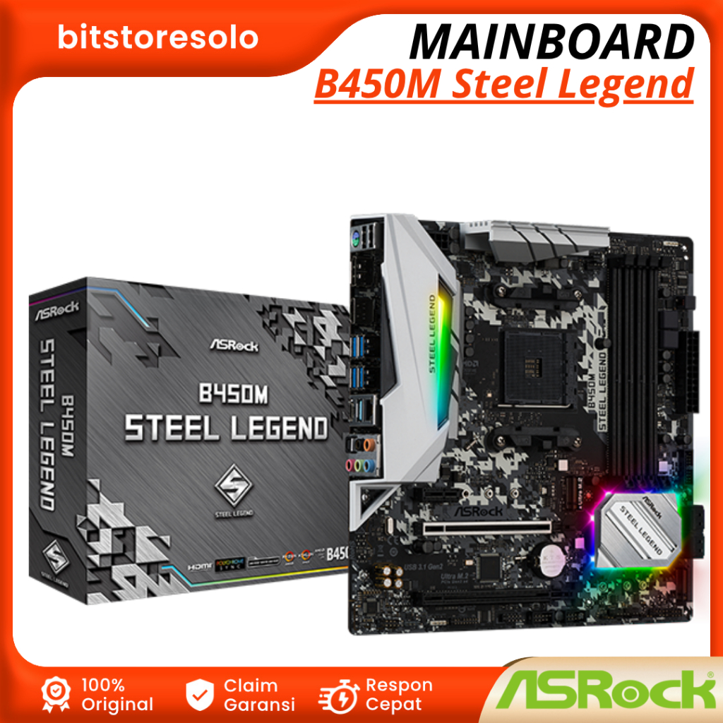 Jual Mainboard Motherboard Mobo ASROCK B450M Steel Legend AM4 AMD ...