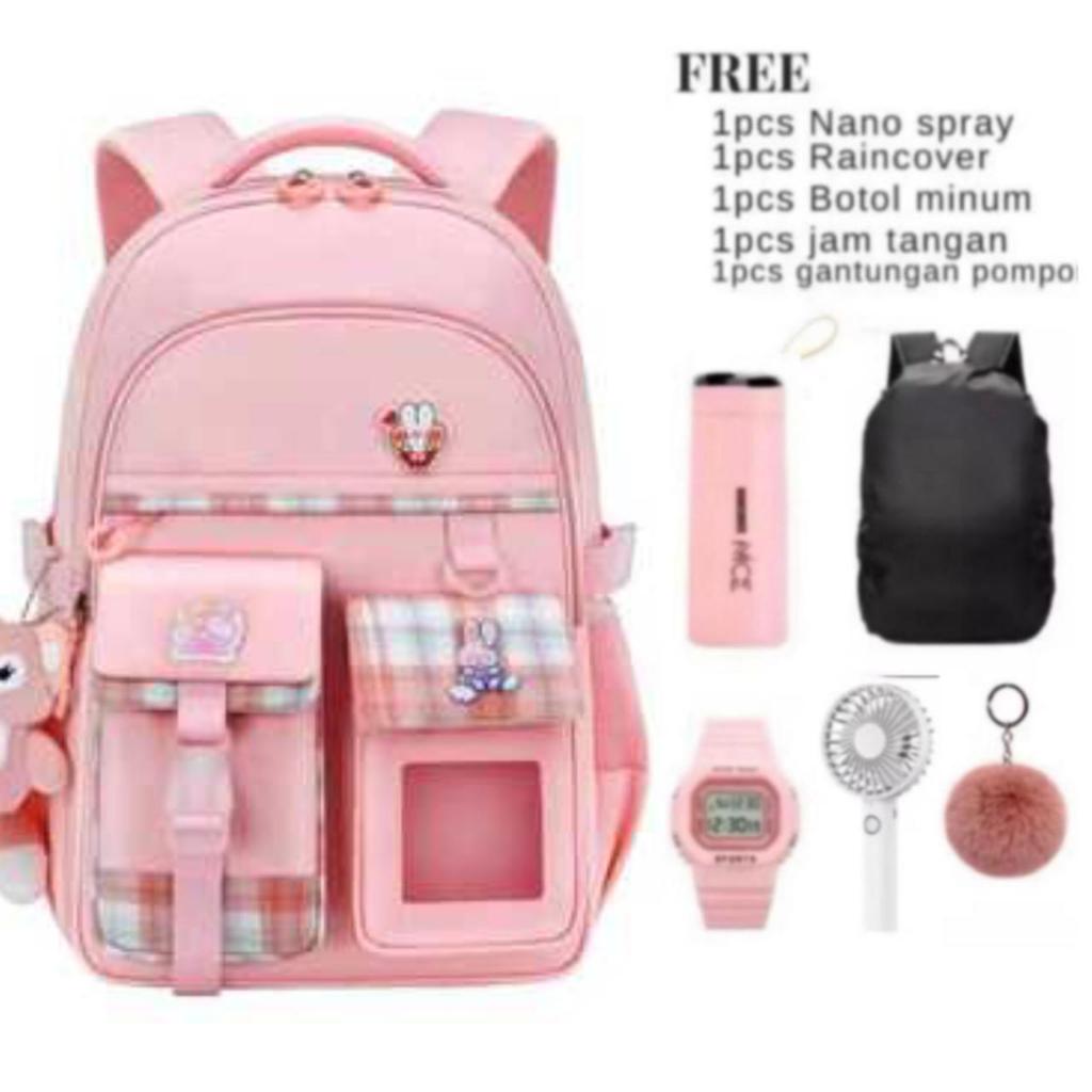 Jual BANYAK BONUSNYA Tas Ransel MIKA SAKU 5in1 Ransel Anak Perempuan Sekolah SD SMP SMA Remaja ...