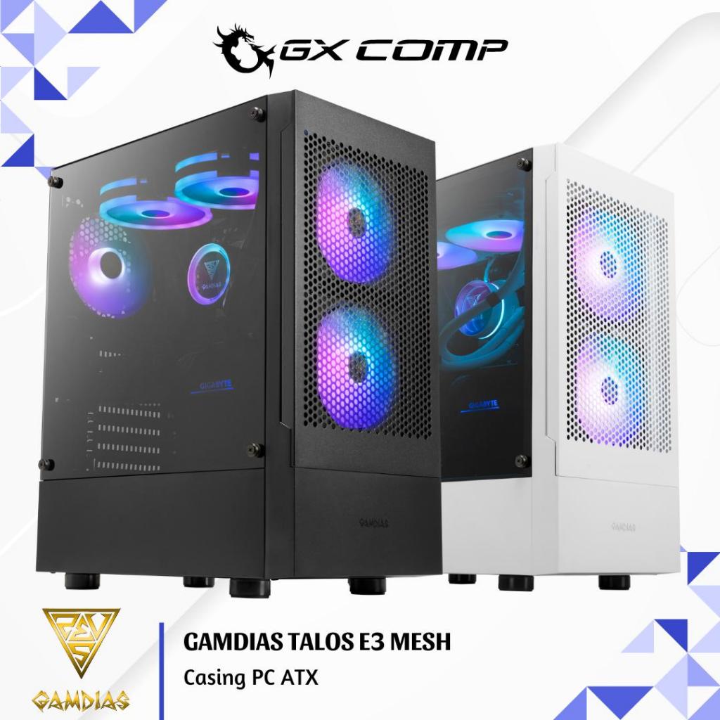 Jual Gamdias Talos E3 Mesh Black / White Free 3 Fan ARGB - Casing PC ...