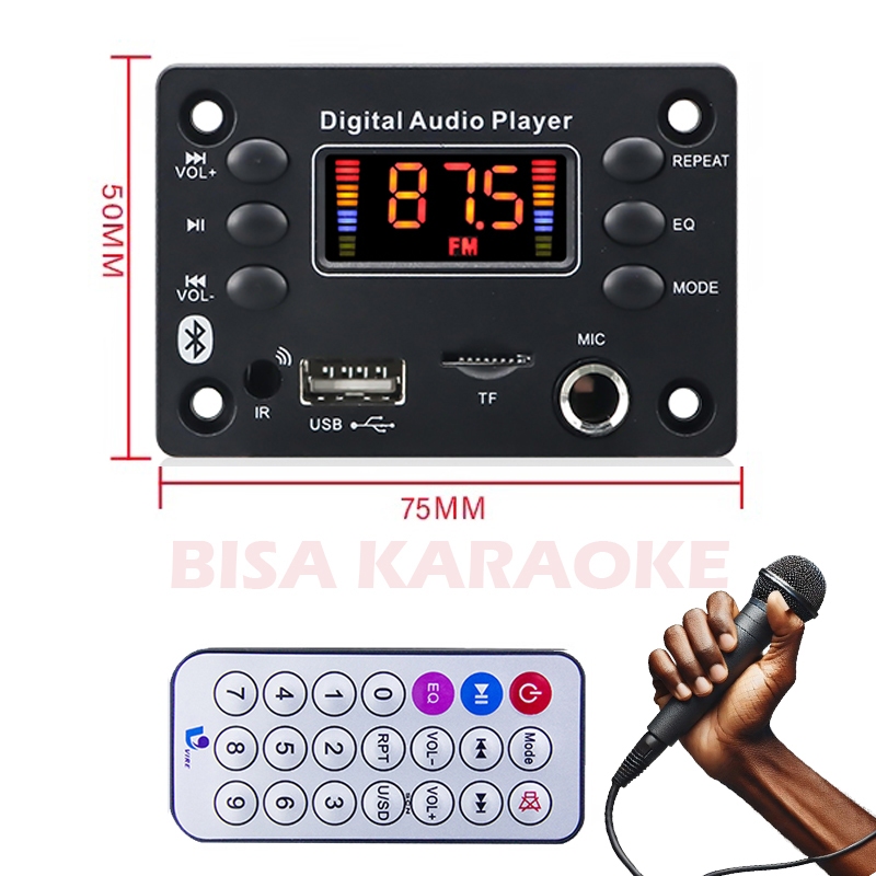 Jual Modul MP3 Bluetooth Dilengkapi Soket Mic Bisa Karaoke 12 Volt ...