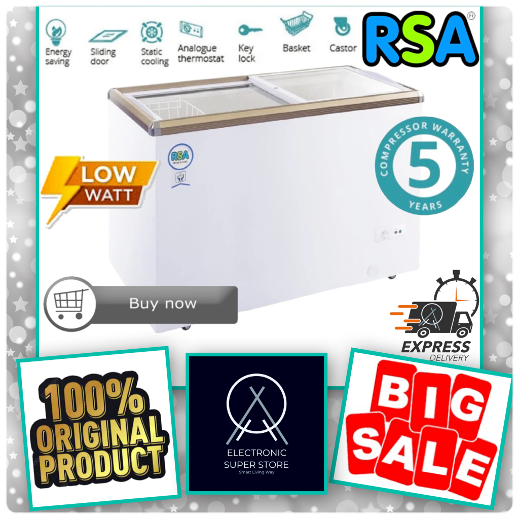 Jual RSA CHEST FREEZER SLIDING KACA XS-320 XS320 XS 320 FAST FREEZING ...