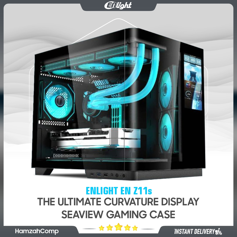 Jual CASING PC Gaming ENLIGHT EN Z11s Black LCD Display Seaview Mid ...