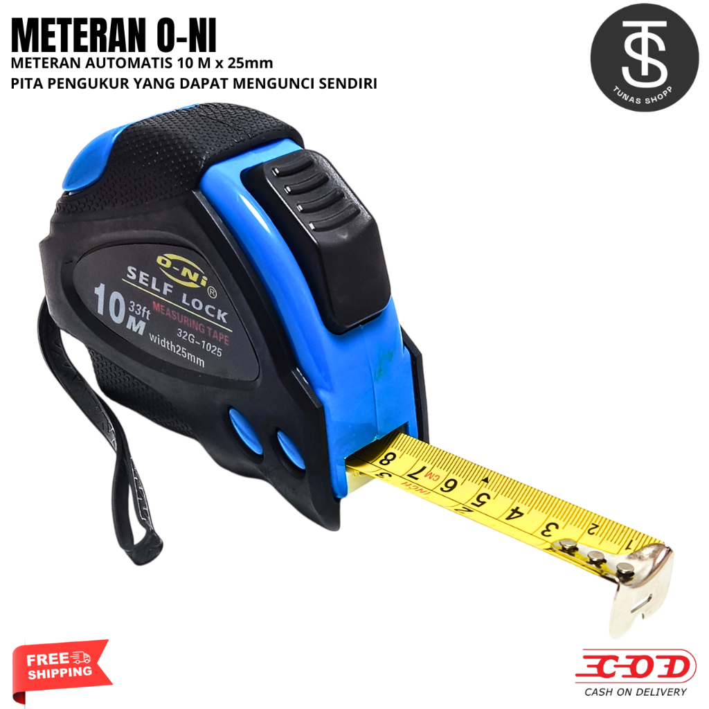 Jual Meteran Otomatis O-NI 10M / 33FT x 25MM / Meteran Self Lock 32G ...