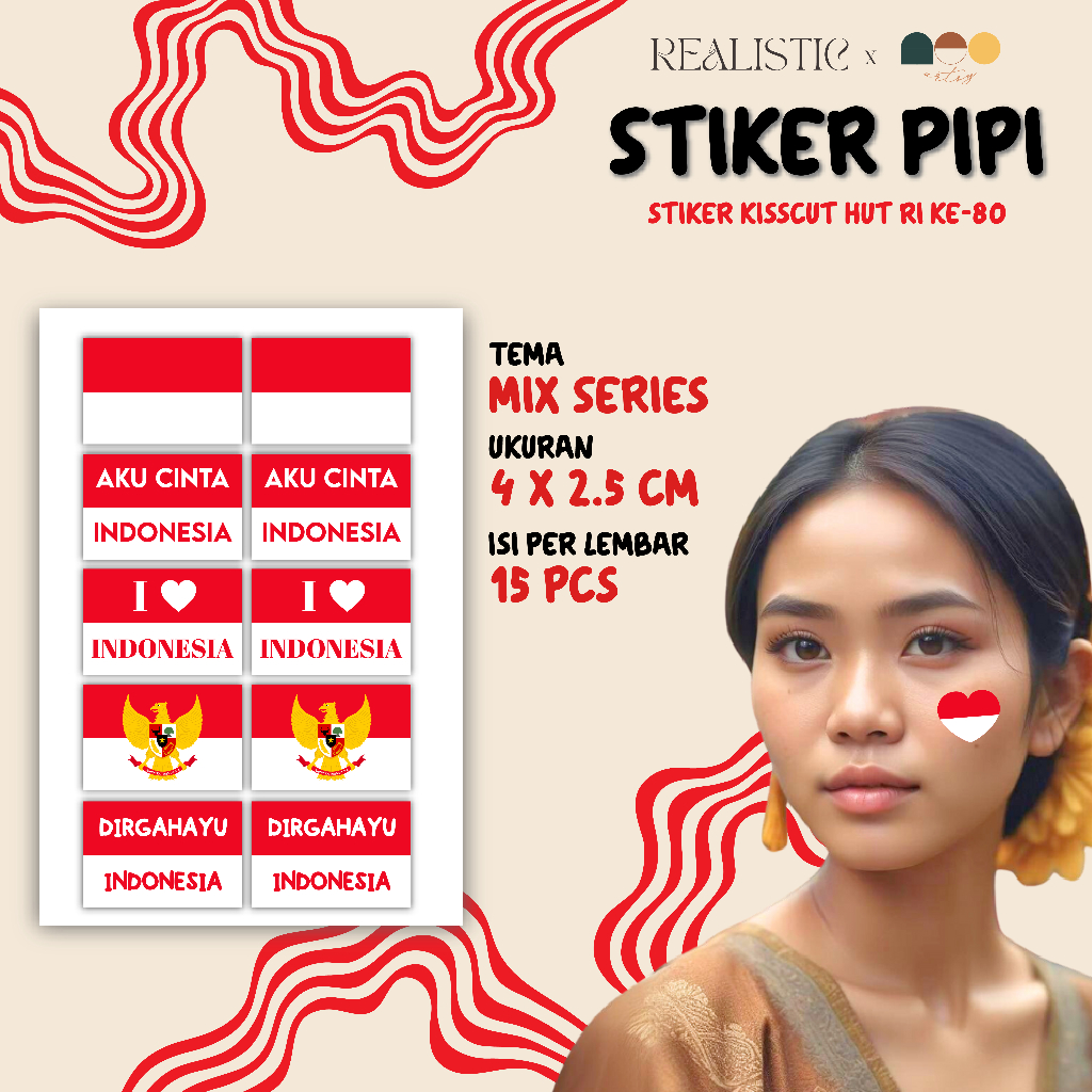 Jual Face Sticker / Stiker Bendera Indonesia Untuk Pipi / Stiker ...