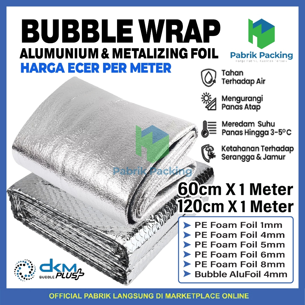 Jual Bubble Alumunium Foil PE Foam Metalizing Foil Insulation Atap ...