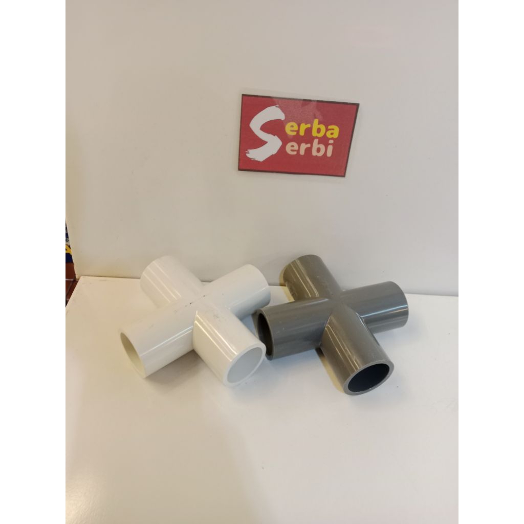 Jual -CROSS TEE 4WAY- Fitting pipa sambung 4 AW | Shopee Indonesia