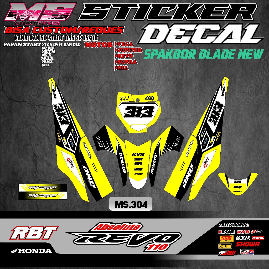 Jual Sticker DECAL RBT MOTOR REVO ABSOLUTE 110 FULL BODY MOTOR ...