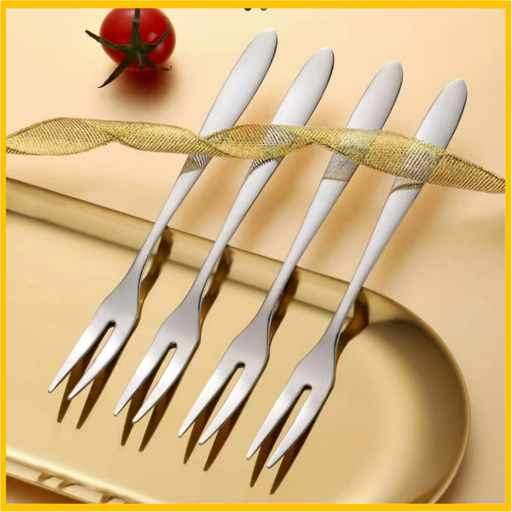 Jual Garpu Mini Stainless Steel / Garpu Buah Tusukan / Garpu 2 Gigi ...