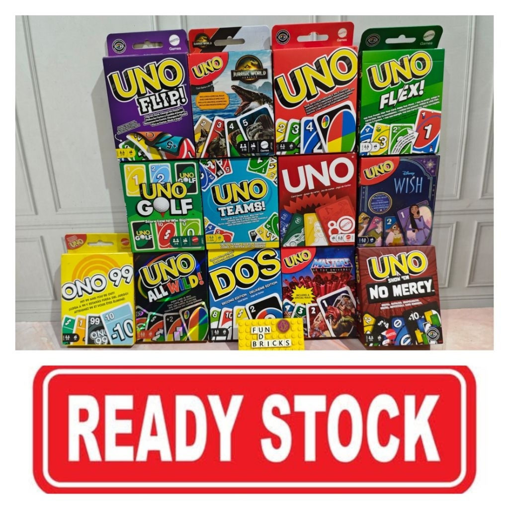 Jual Mattel UNO Flip Flex All Wild Ono 99 Jurassic World Uno Remix Golf ...