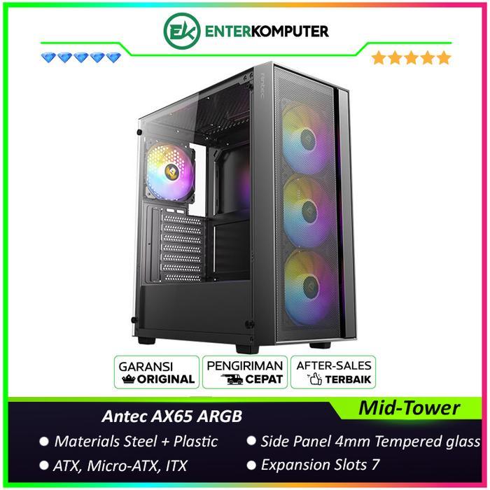 Jual Antec AX65 ARGB - Mid-Tower Gaming Case - High-Airflow Mesh Front ...
