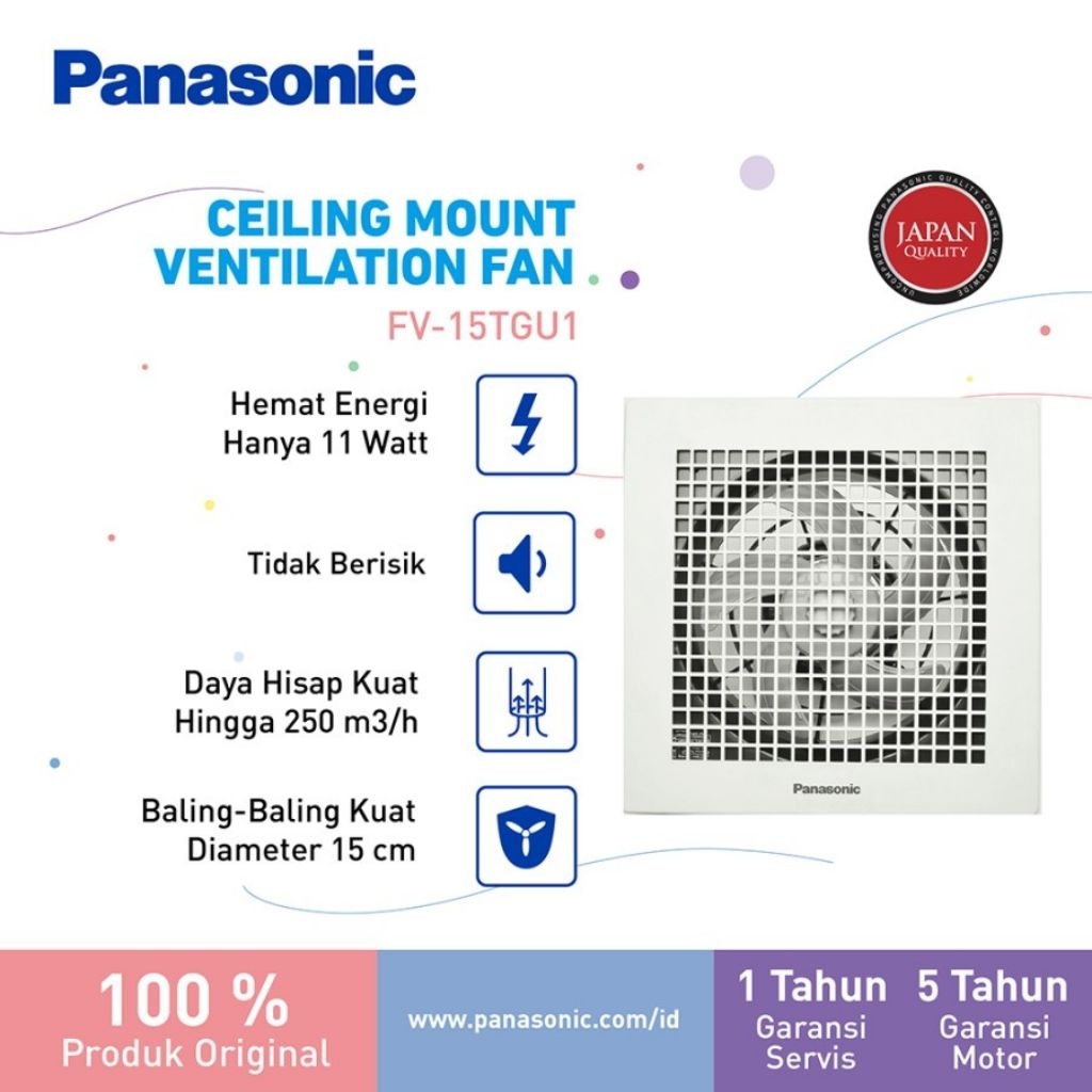 Jual Exhaust Fan Panasonic Plafon Panasonic FV 15TGU (6 Inch) | Shopee ...