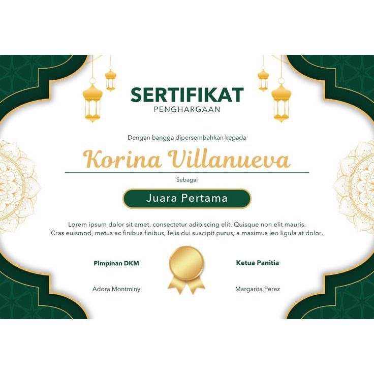 Jual Cetak SERTIFIKAT / PIAGAM UKURAN A4 design siap cetak | Shopee ...