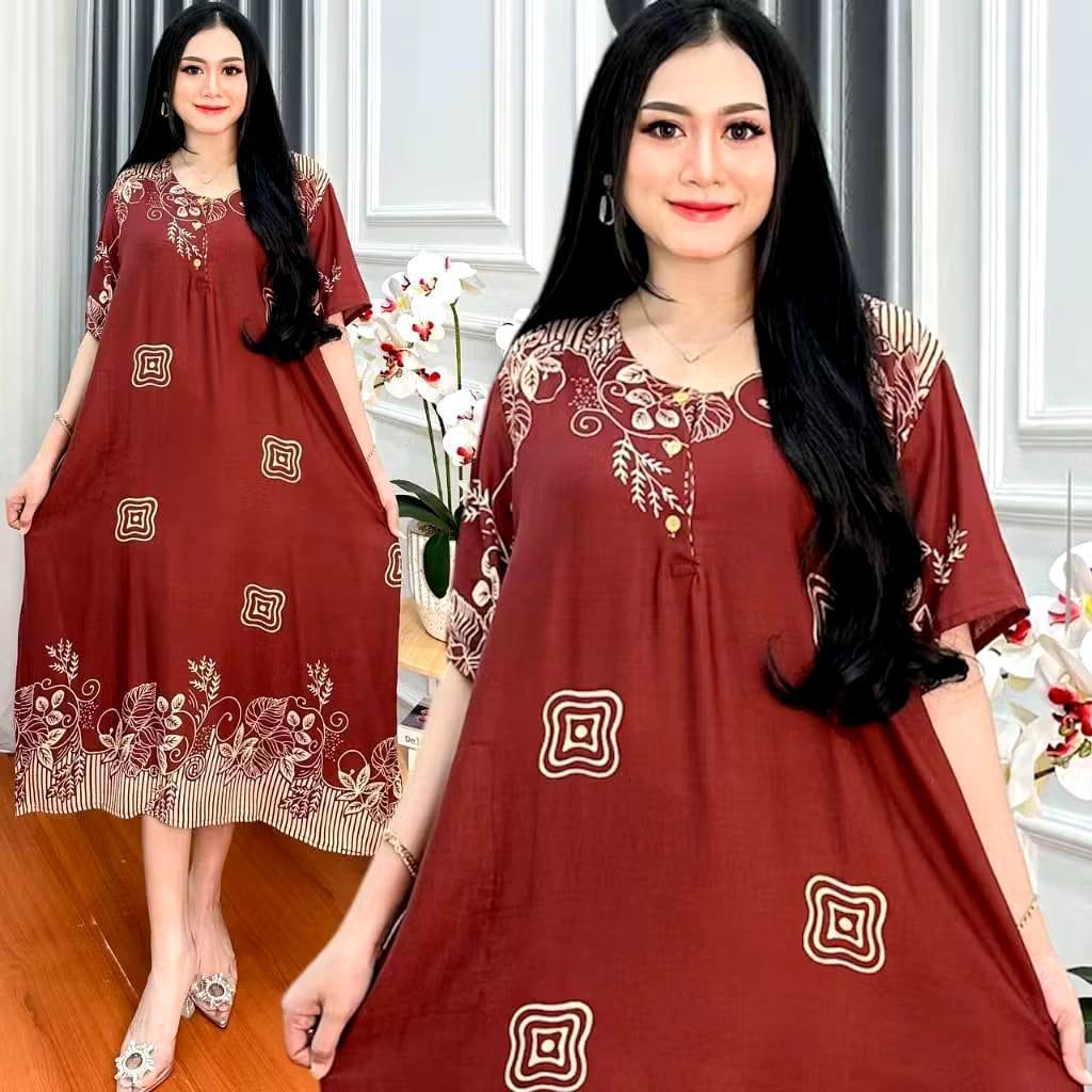 Jual Daster Ibu Hamil Lengan Pendek kancing Depan Busui Bahan Rayon ...
