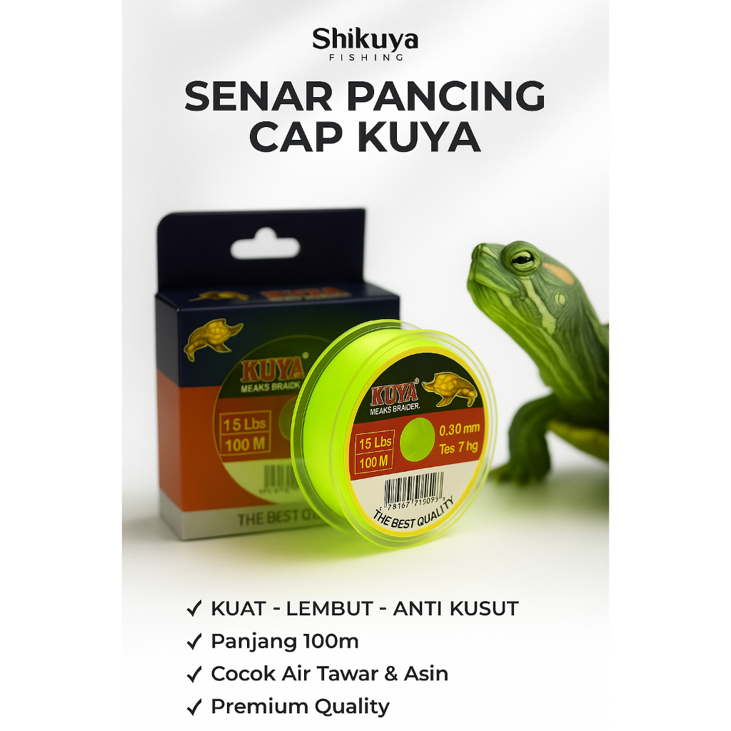 Jual NEW HIJAU STABILO SENAR PANCING CAP KUYA ANTI KERITING KUAT TAHAN ...