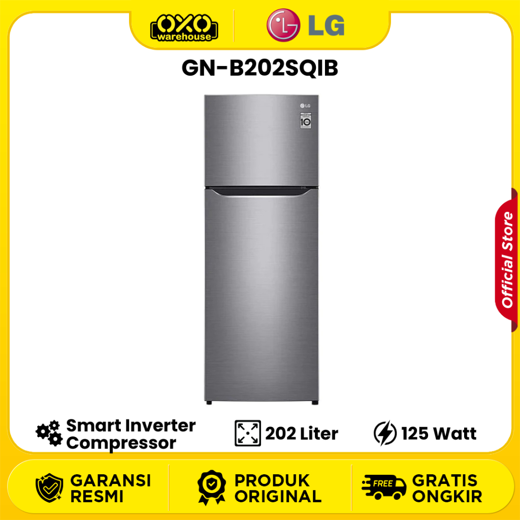 Jual LG GN-B202SQIB Kulkas 2 Pintu 202 Liter Smart Inverter Low Watt ...