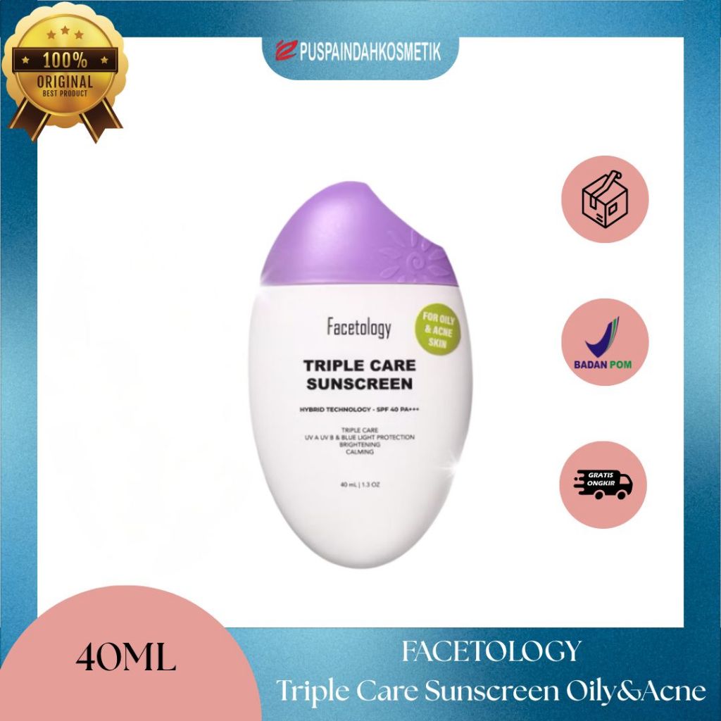 Jual [New Matte Formula] Facetology Triple Care Sunscreen For Acne ...