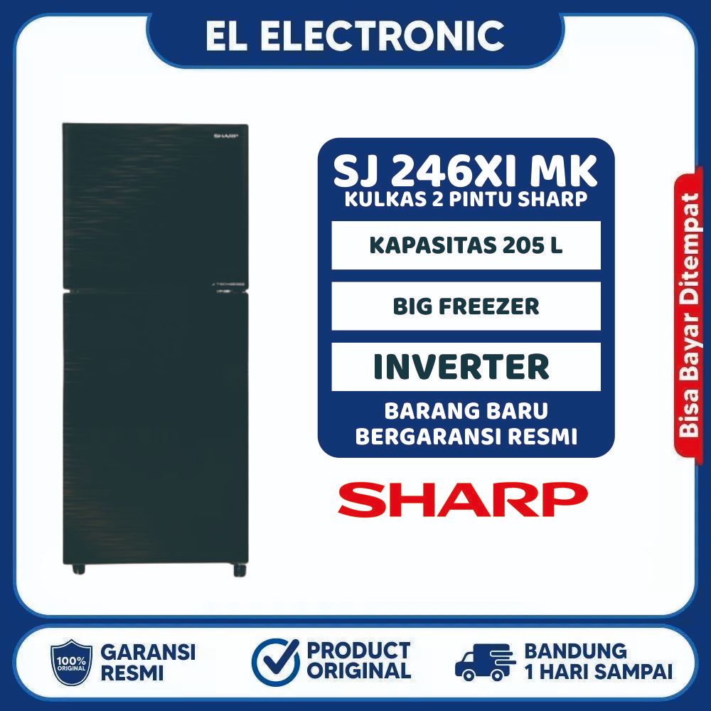 Jual SHARP KULKAS 2 PINTU INVERTER SJ 246 326 XI MK 205L 256L / 205 256 ...