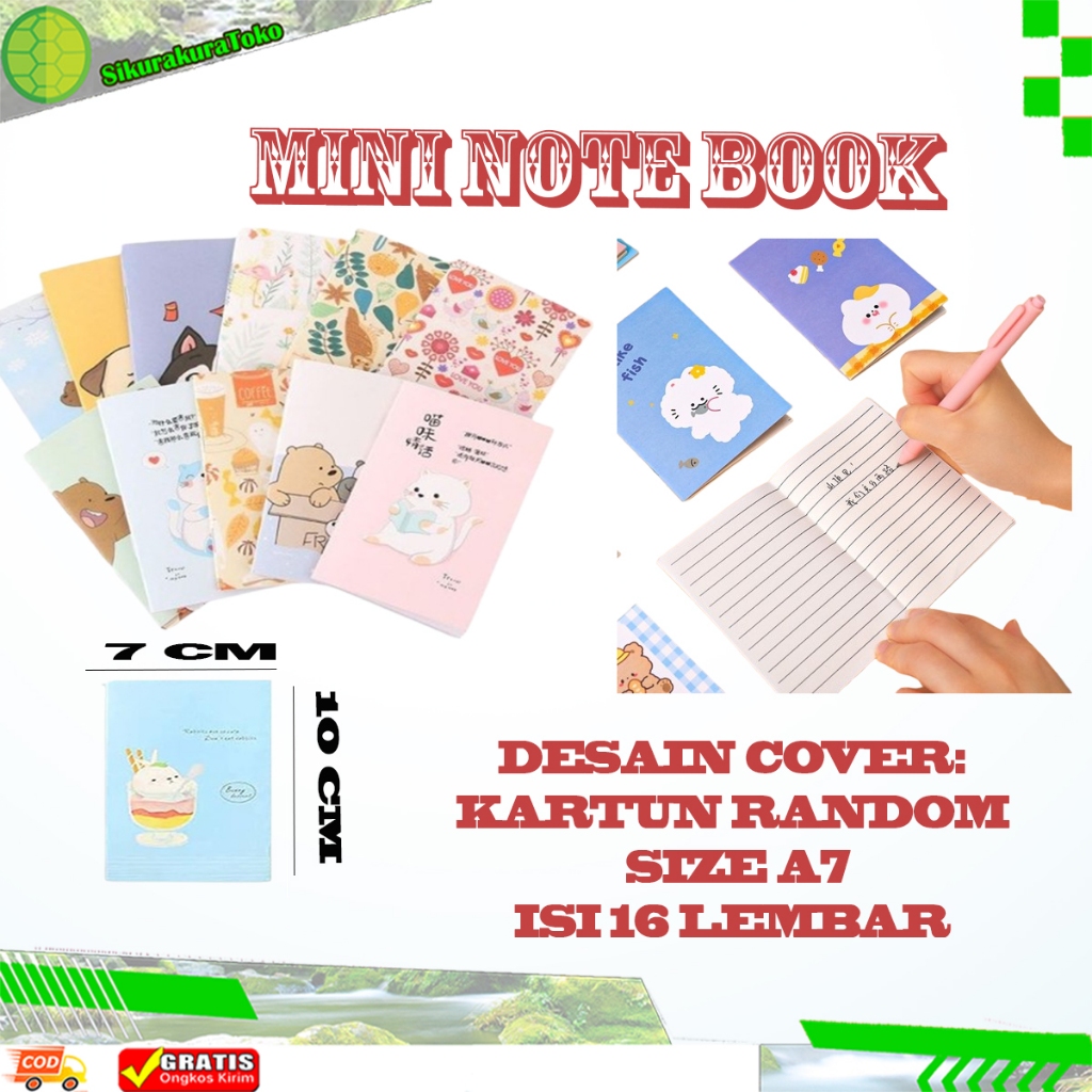 Jual (skr) Notebook Mini Buku Tulis Motif kartun notepad cartoon book ...