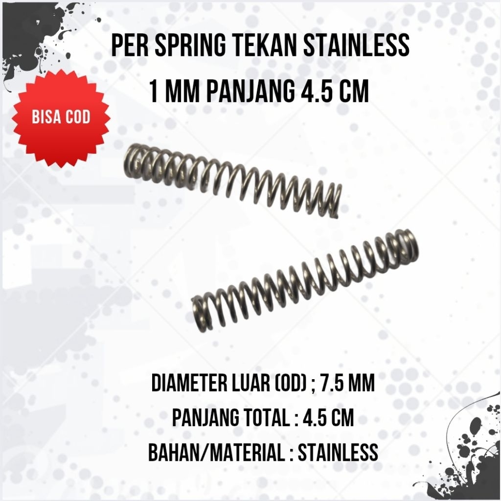 Jual Per Spring Tekan 1 mm Stainles Panjang 4,5 cm | Shopee Indonesia