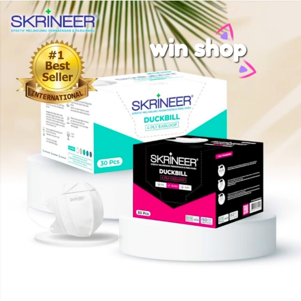 Jual MASKER SKRINEER DUCKBILL 4 PLY BFE 99% 30s WARNA | Shopee Indonesia